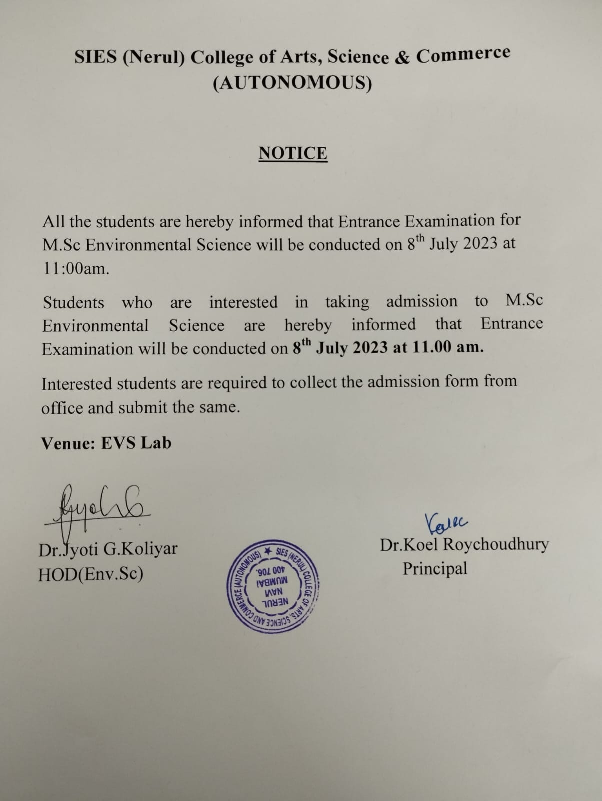 SIES(Nerul) College of Arts, Science and Commerce (Autonomous)